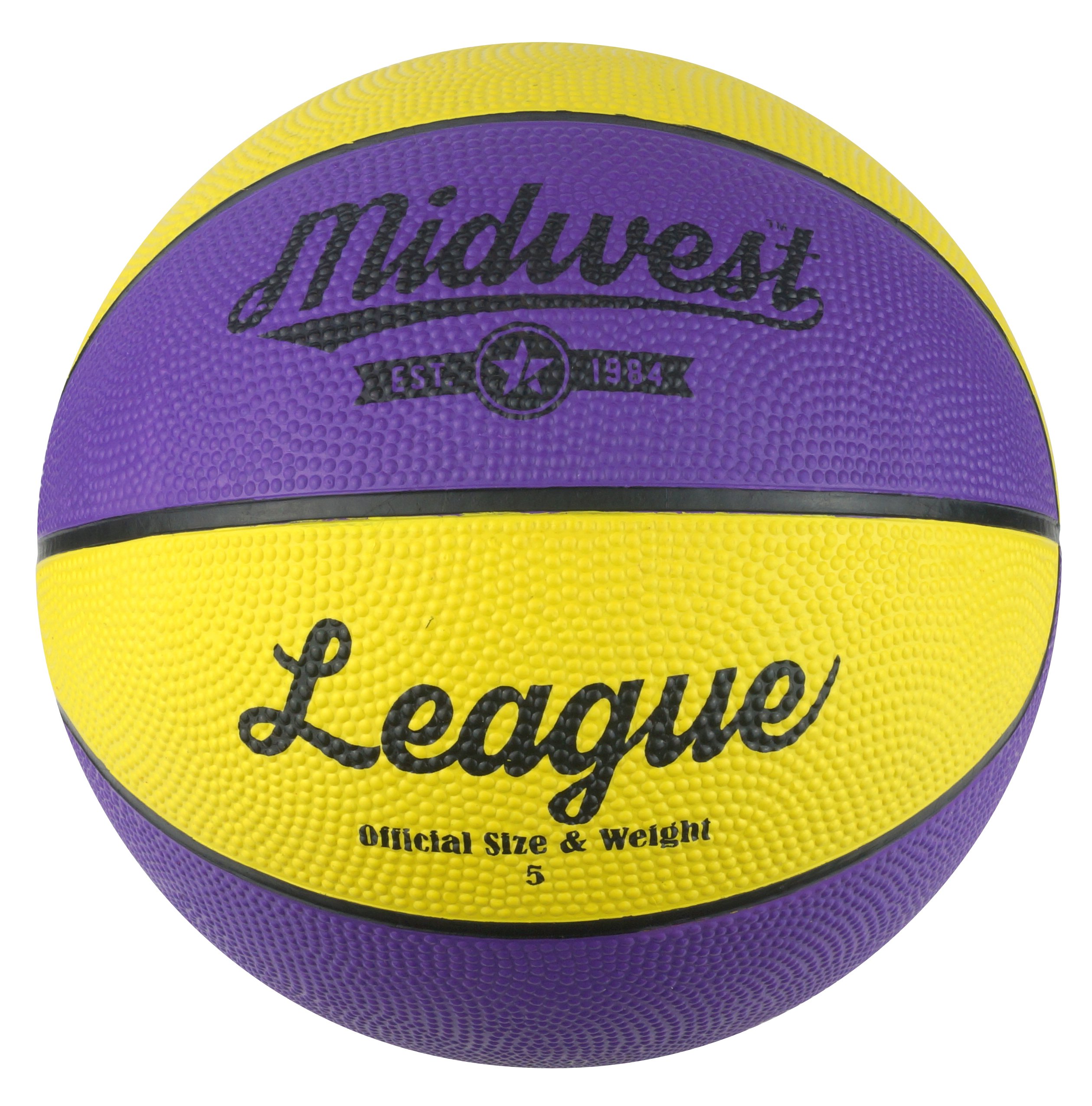 ND Sports Midwest Unisex's League Basketball, Yellow/Purple, Size 5