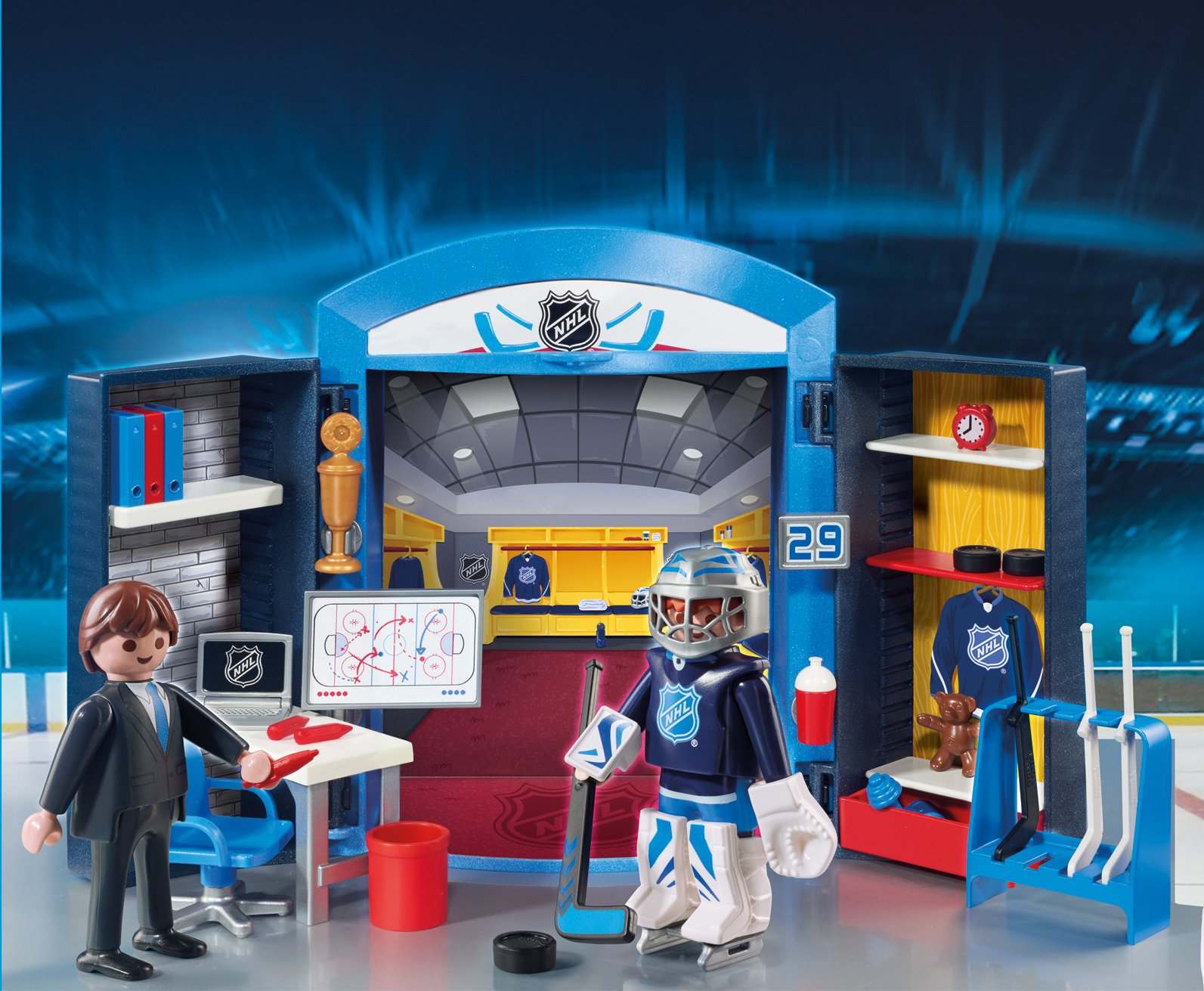 Playmobil NHL Locker Room Play Box, Blue