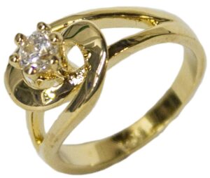 rs covenant women's 18 kt gold plated dress ring circle cut cz solitaire 115 (6)