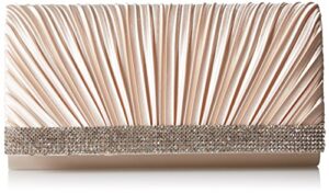 jessica mcclintock womens chloe satin clutch evening handbag, champagne, one size us