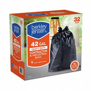 berkley jensen 3mil heavy duty contractor & industrial use bags, 42-gal. capacity, 32 ct.