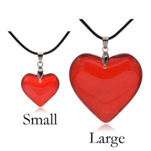 Clayton Jewelry Labs Large Red Semi-Transparent Solid Glass Heart Pendant Necklace (Large Red)