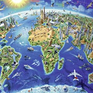 Ravensburger World Landmarks Map | 300-Piece Educational Jigsaw Puzzle for Kids | Unique Pieces | FSC Certified Materials