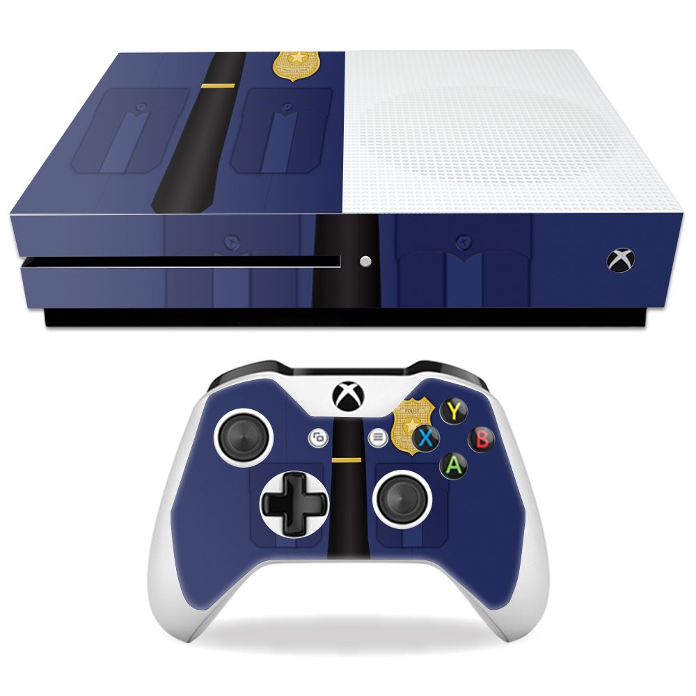 MightySkins Skin Compatible with Microsoft Xbox One S - Policeman | Protective, Durable, and Unique Vinyl Decal wrap Cover | Easy to Apply, Remove, and Change Styles | Made in The USA