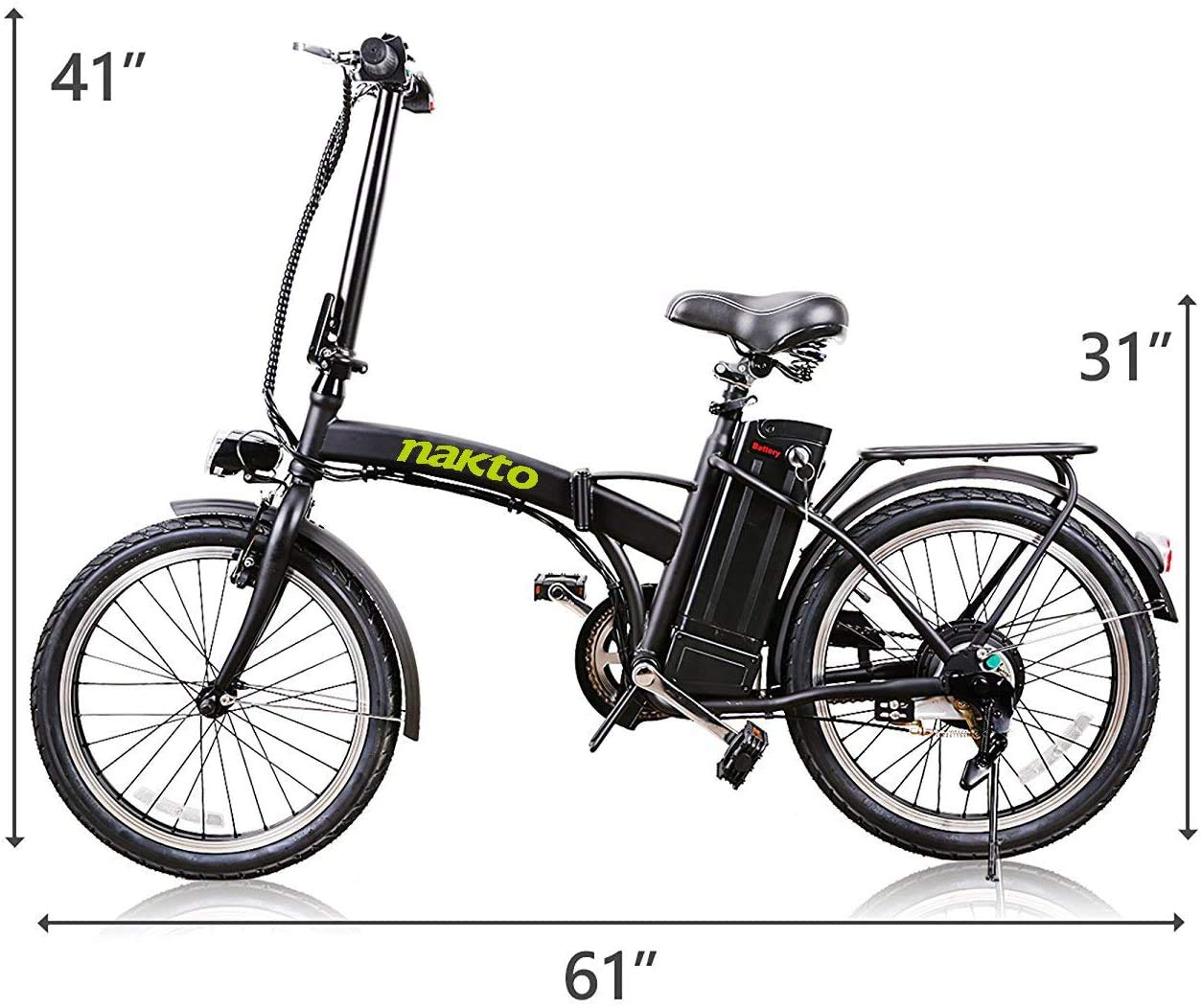 NAKTO Electric Bike Electric City Ebike for Adults 250 Assisted Electric Bicycle Sport Mountain Bicycle with 36V 10A Removable Lithium Battery ebike (BLACK, 20“ 250W EBIKE)