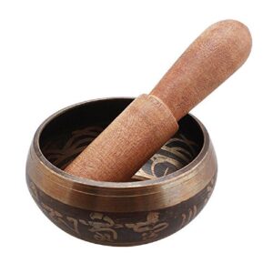 tibetan singing bowl with hand hammer buddhism yoga meditation & body relaxation (3")