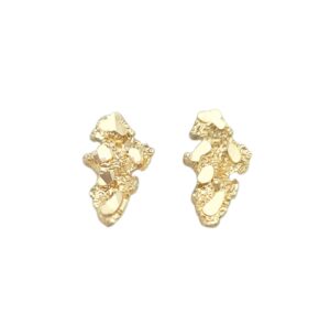 10k yellow gold small nugget earrings