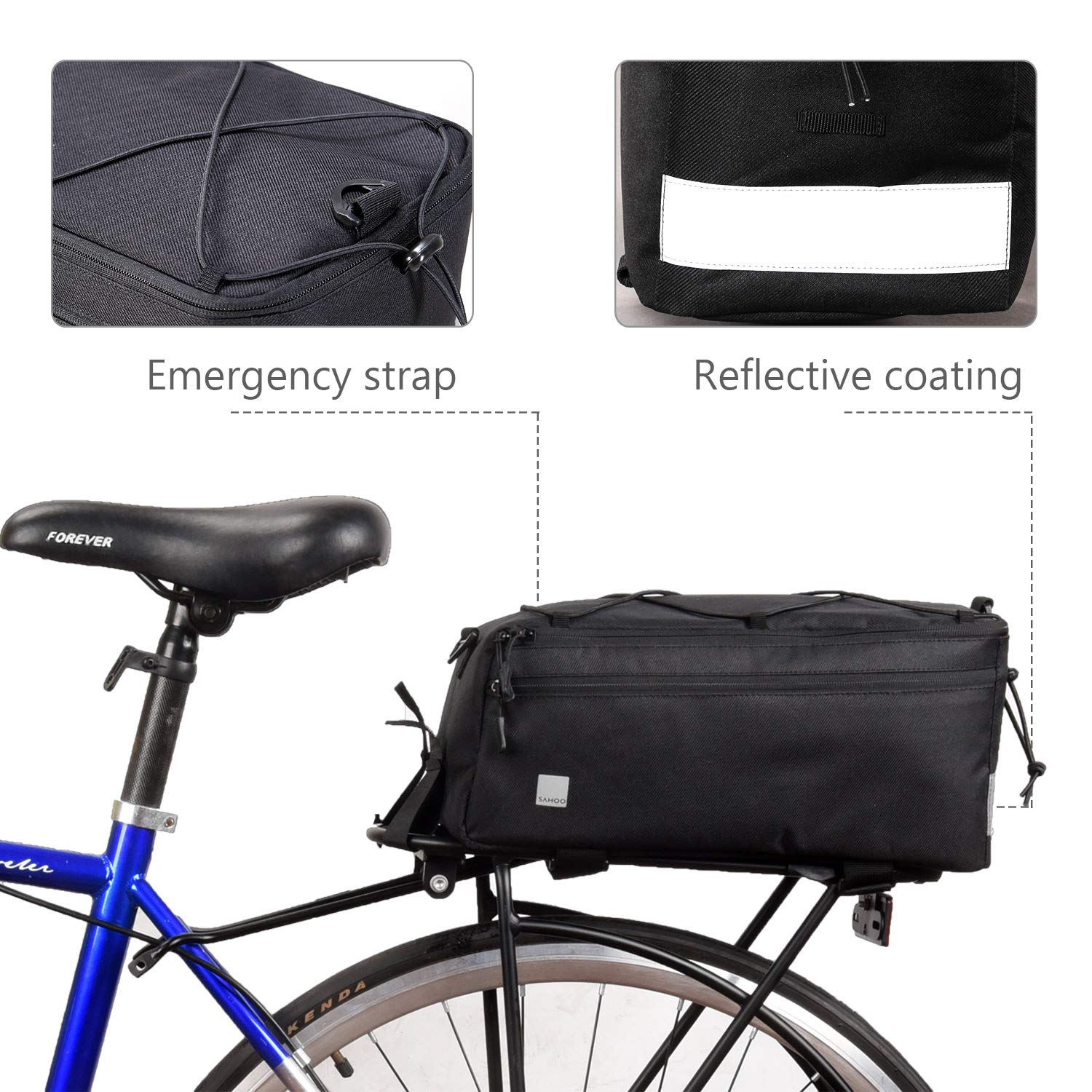 ArcEnCiel Bike Trunk Bag Bicycle Panniers Water-Resistant Rack Rear Seat Carrier Pack