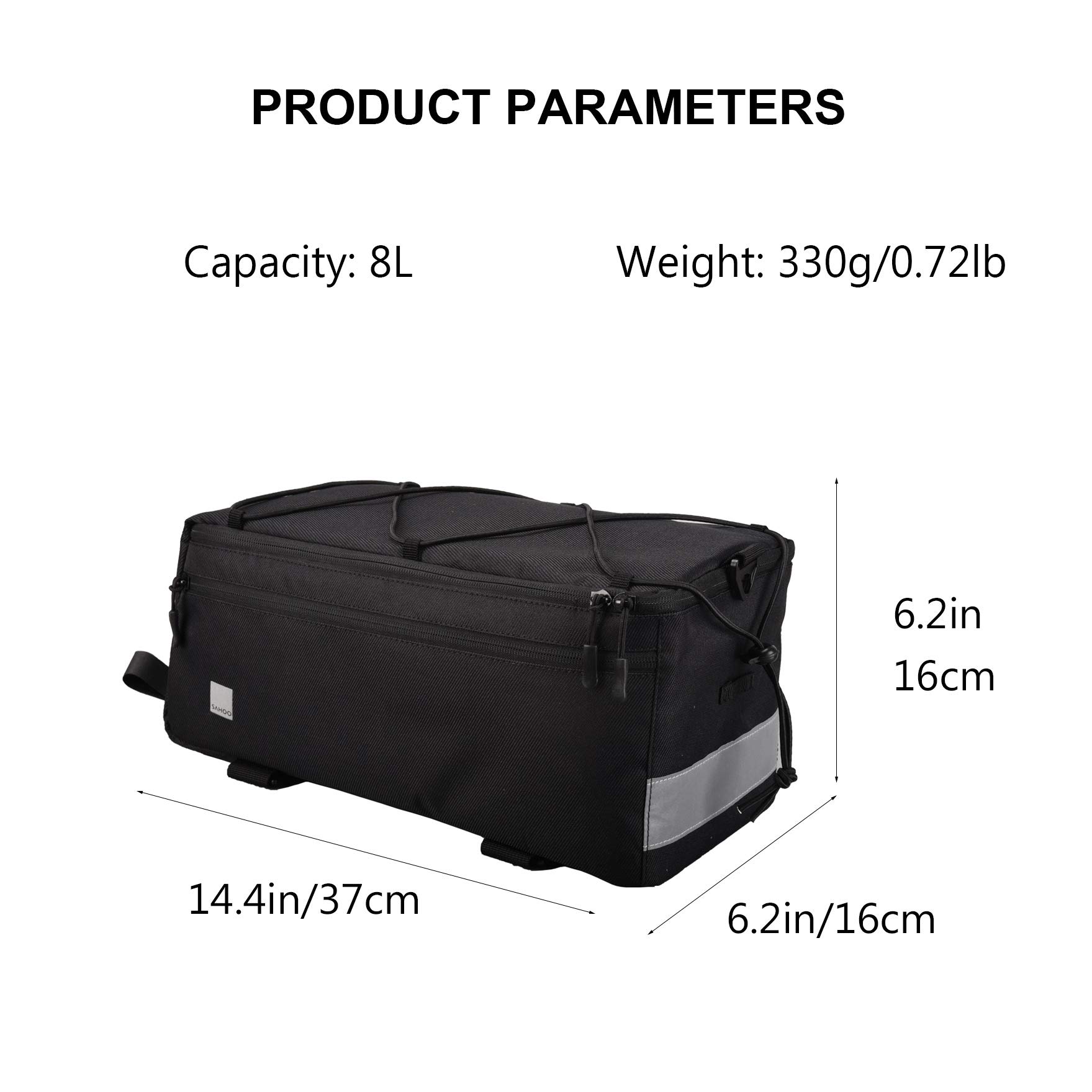 ArcEnCiel Bike Trunk Bag Bicycle Panniers Water-Resistant Rack Rear Seat Carrier Pack