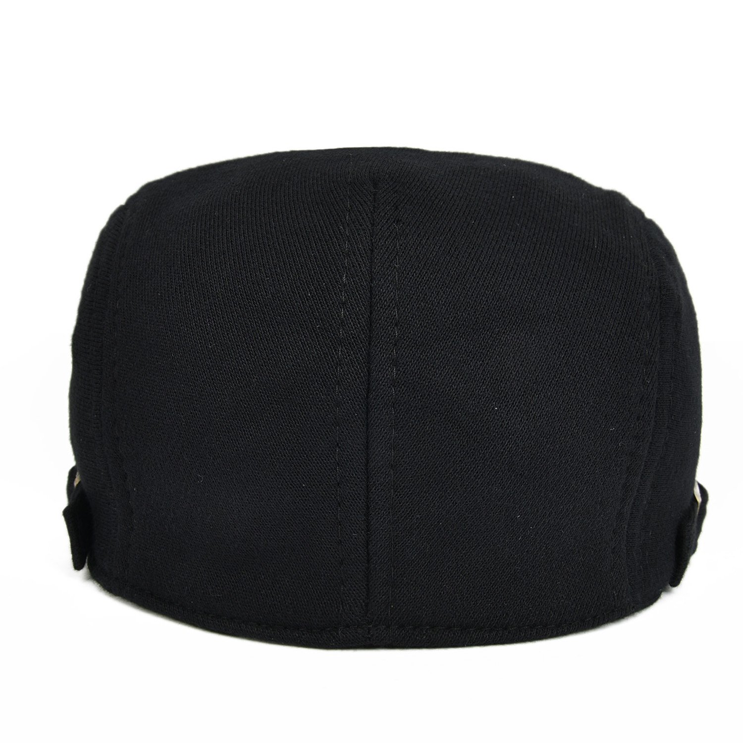 VOBOOM Men Newsboy Cap Cotton Flat Ivy Gatsby Driving Hat (Black)