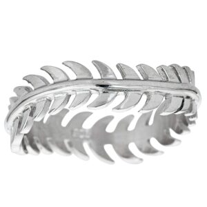 sterling silver fishbone eternity ring