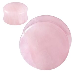 oyaface 2pcs stone ear gauges flesh tunnels plugs stretchers expander multi-styles 2g-5/8 ((rose quartz stone),5/8"(16mm))