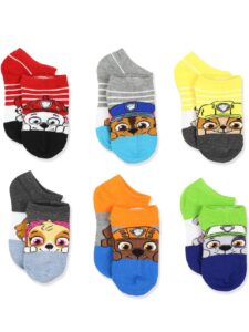 nick jr. boys girls 6 pack socks (4-6 (shoe: 7-10), paw patrol multi)