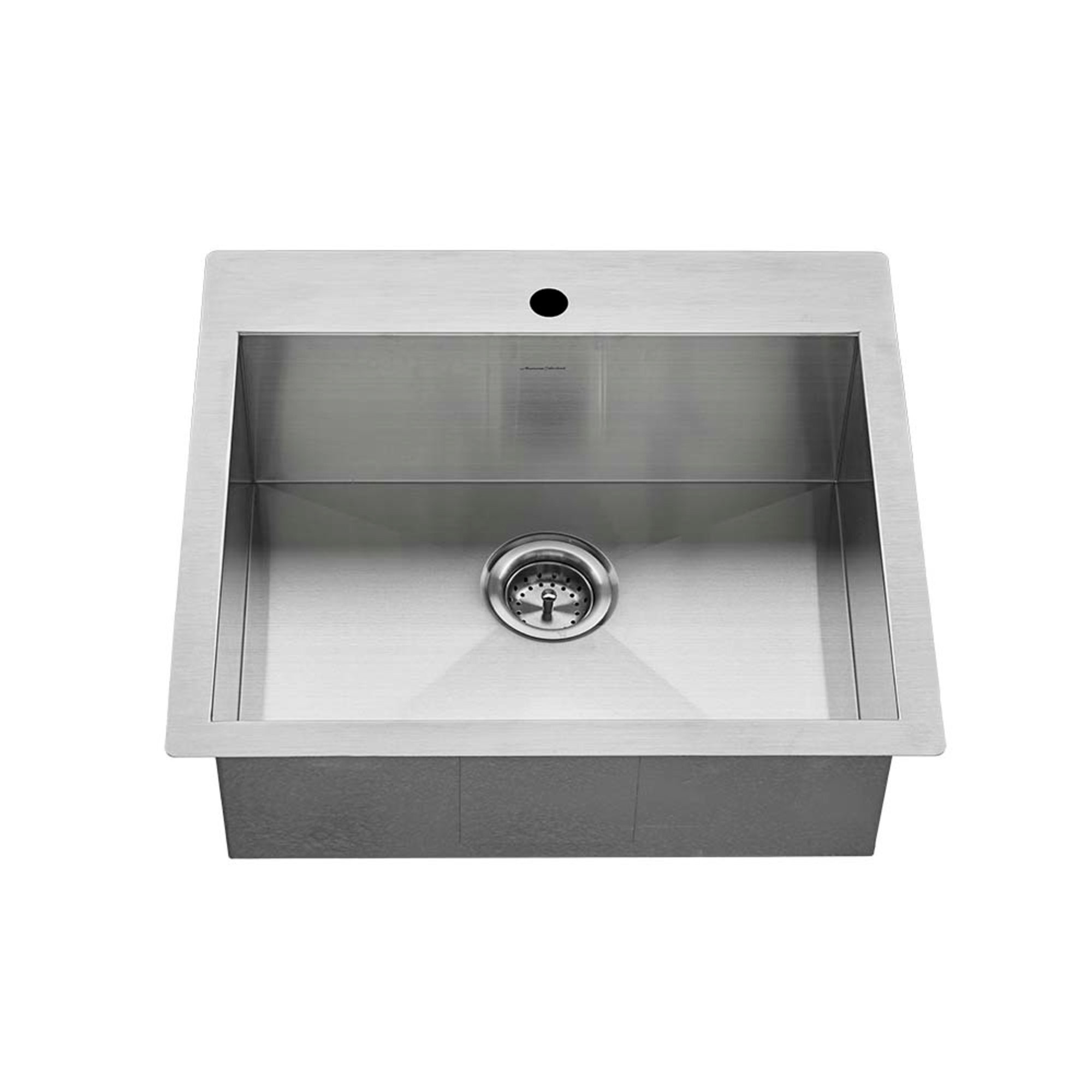 American Standard 18SB.9252211.075 Edgewater Zero Radius Dual Mount 25x22 Single Bowl w/Grid and Drain, Stainless Steel