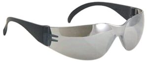 galeton 11025 outlaw lightweight anti-scratch lens safety glasses with extra wide temples, silver mirror