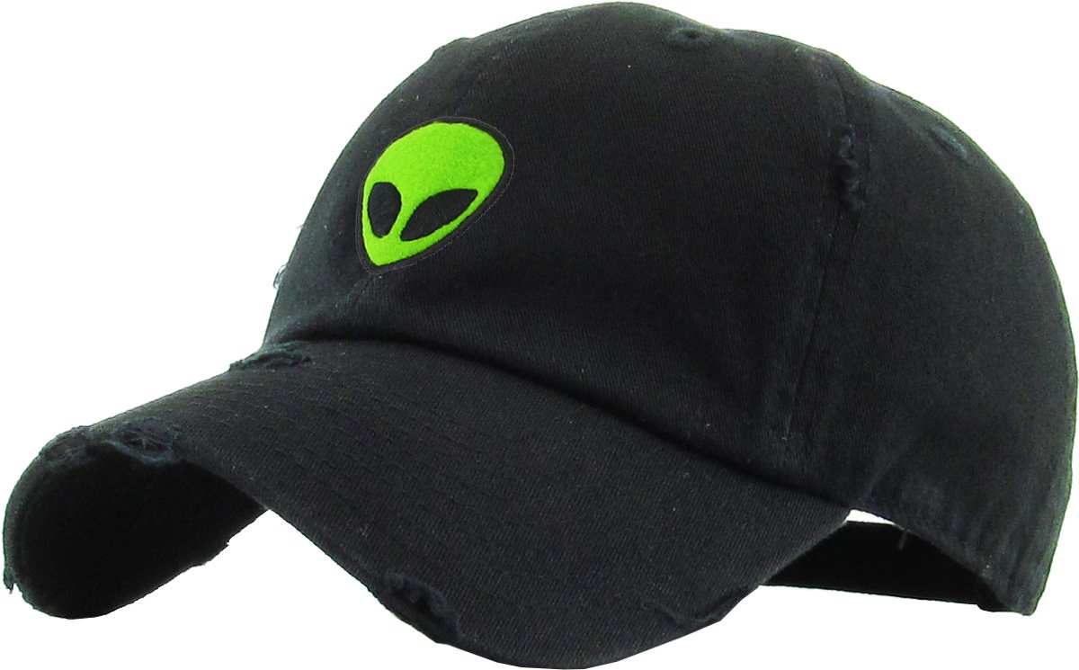 KBETHOS KBSV-042 BLK NASA Spaceship Alien Vintage Dad Hat Baseball Cap Polo Style Adjustable Unisex (One Size, Black Alien Vintage)