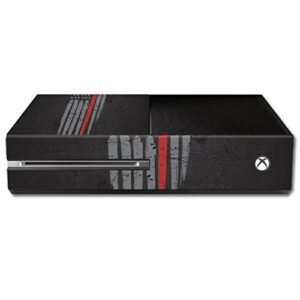 mightyskins skin compatible with microsoft xbox one - thin red line | protective, durable, and unique vinyl decal wrap cover | easy to apply, remove, and change styles | made in the usa