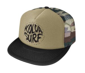 joe's usa koloa surf brush logo high profile poly - foam trucker hat (camo-black with black screen printed logo - one size)