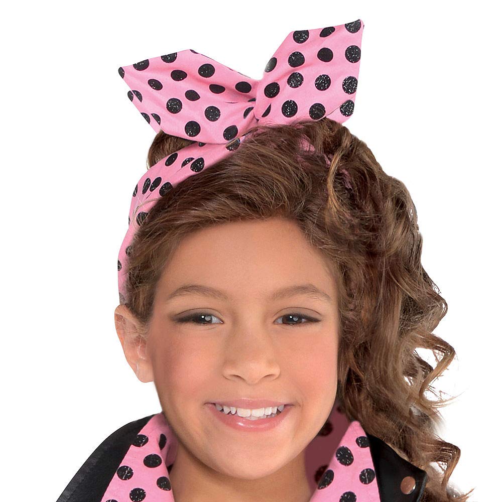 Sassy Black & Pink Greaser Girl Costume Set, Ages 8-10 - Unique & Eye-catching Design - Perfect for 50s Themed Event