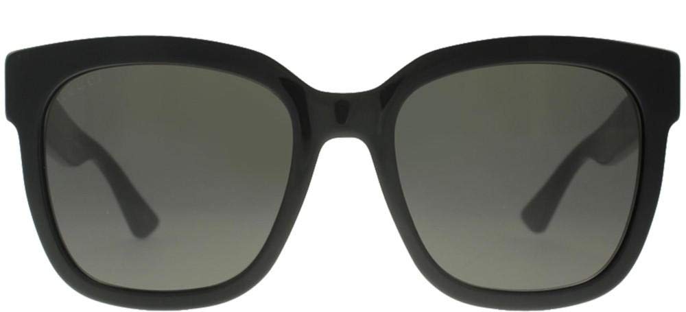 Gucci Women's GG0034S 001 Sunglasses, Black (Black/Grey), 54, Black (Black/Grey)