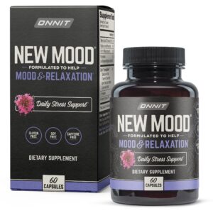 onnit new mood - occasional stress relief, sleep and mood support supplement, 60 count