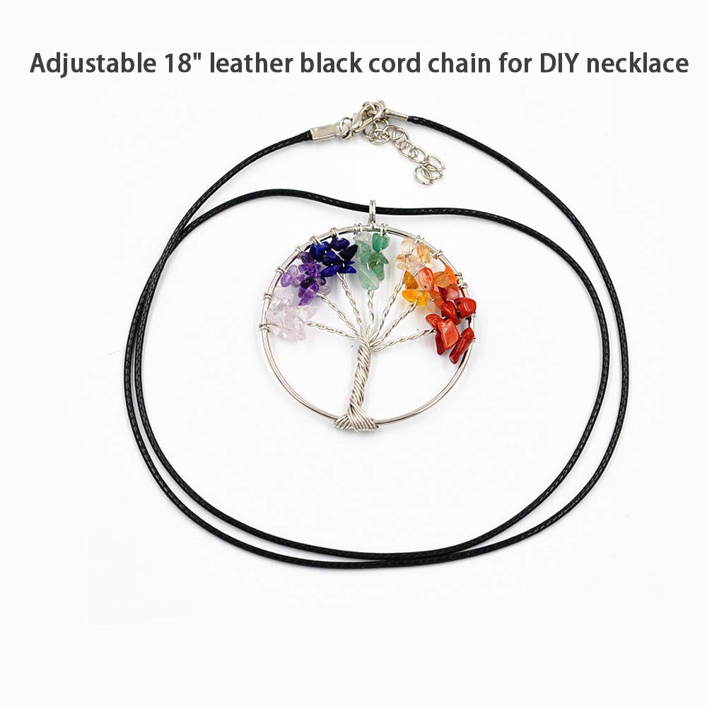 JOYA GIFT Women Keychian 7 Chakra Tree of Life Natural Crystal Pendant Keyring