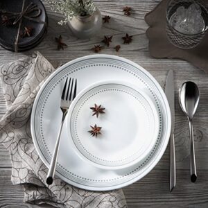 Corelle 1127003 Mystic Gray Chip & Break Resistant 12pc Dinner Set, Service for 4, Grey, 27.94 x 12.38 x 26.67 cm