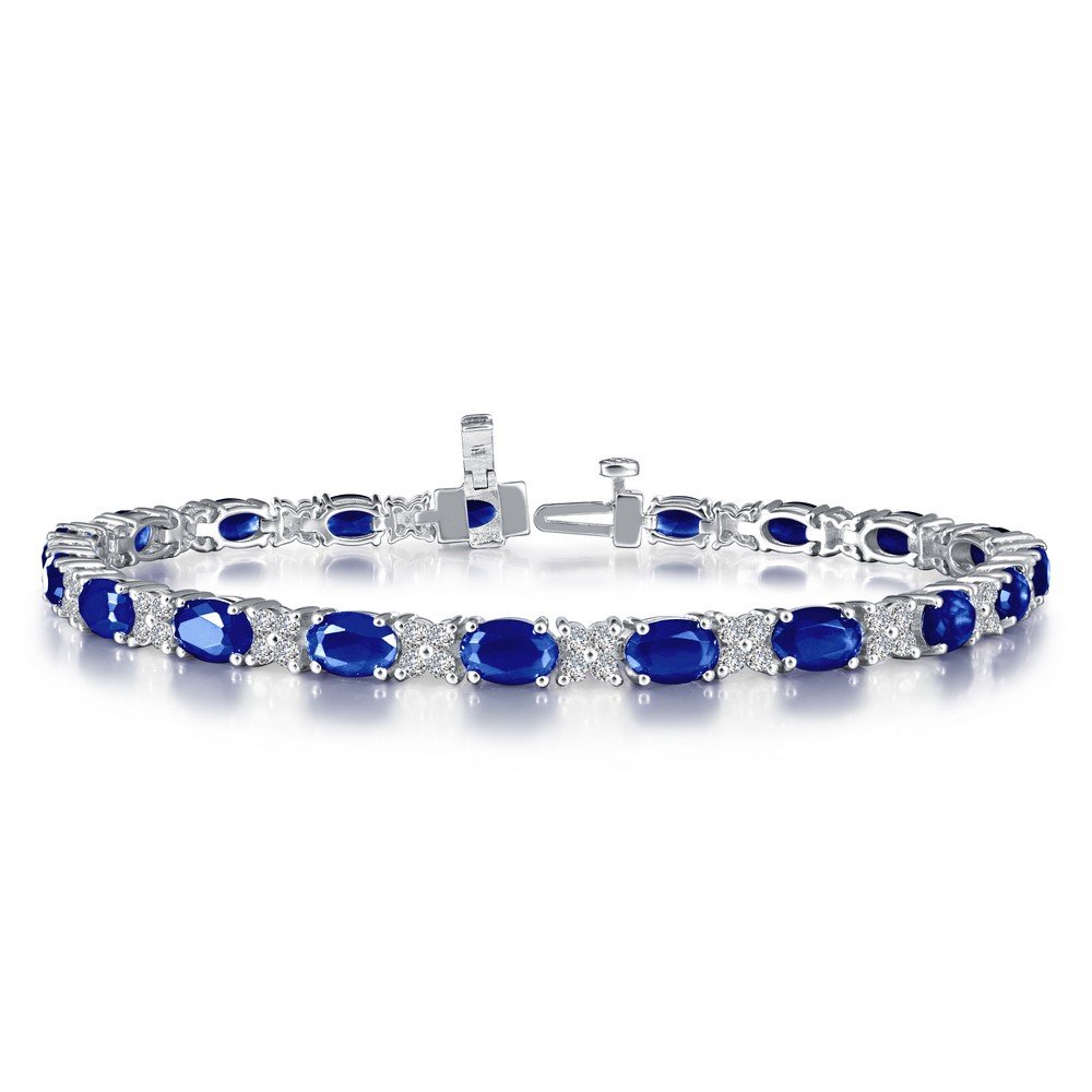 Lafonn Classic Simulated Sapphire Bracelet, Platinum-Plated