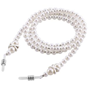 ocr white pearl beaded eyeglass chain , eyewear sunglasses cord neck strap holder