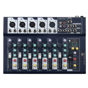 weymic professional mixer | 7-channel 2-bus mixer/w usb audio interface for recording dj stage karaoke music application