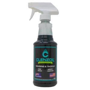 clenzoil marine & tackle rust prevention spray lubricant & corrosion inhibitor | one-step cleaner, lubricant, protectant and rust remover & inhibitor | 16 oz. sprayer for fishing & boating equipment