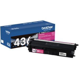 brother genuine super high yield toner cartridge, tn436m, replacement magenta toner, page yield up to 6,500 pages, amazon dash replenishment cartridge, tn436