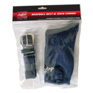 Rawlings Unisex Child Baseball Belt & Sock Combo, Navy, Small US