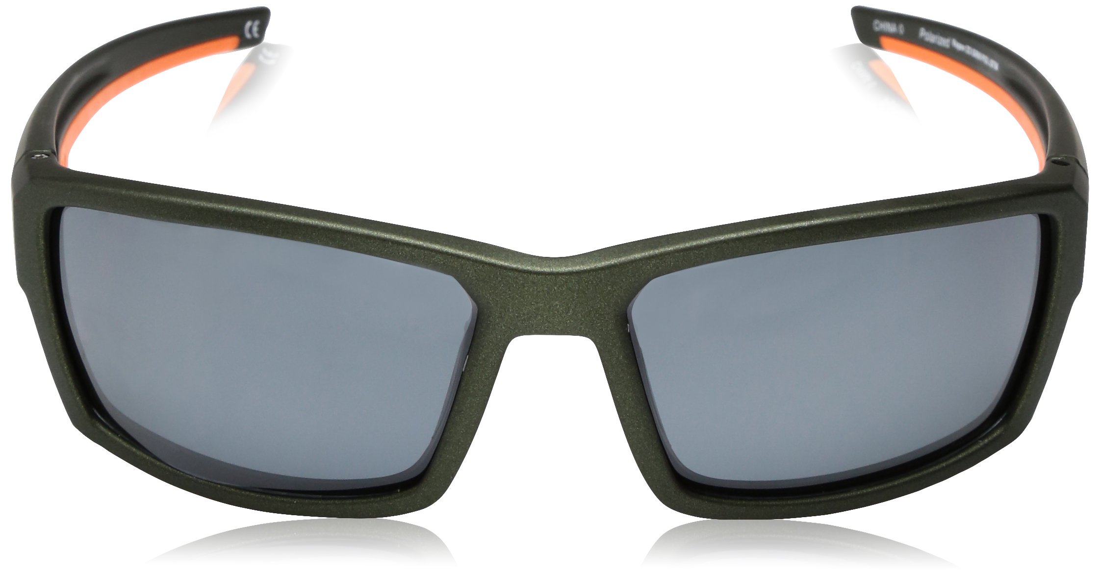 Body Glove Vapor 23 Sunglasses Polarized Wrap, Rubberized Matte Green, 60 mm