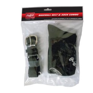 Rawlings Belt & Socks Combo | Baseball/Softball | Black | Small