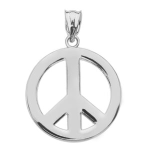 sterling silver circle of peace sign symbol charm pendant