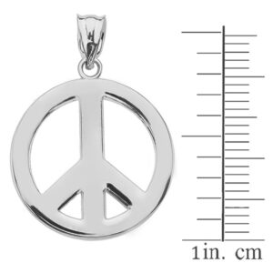 Sterling Silver Circle Of Peace Sign Symbol Charm Pendant