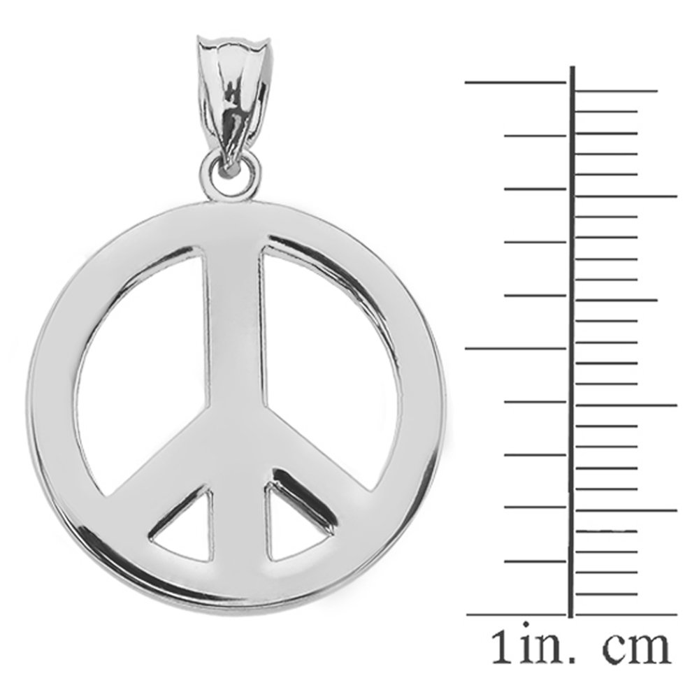 Sterling Silver Circle Of Peace Sign Symbol Charm Pendant