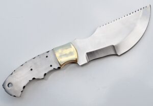 whole earth supply tracker 1095 high carbon steel large knife blank +brass finger guard for custom making knives blade blades blanks hunting