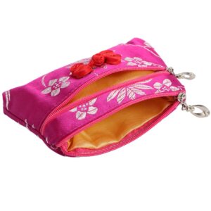 kilofly 4 pc Chinese Silk Brocade 2 Zipper Purse Jewelry Bag Gift Pouch Set