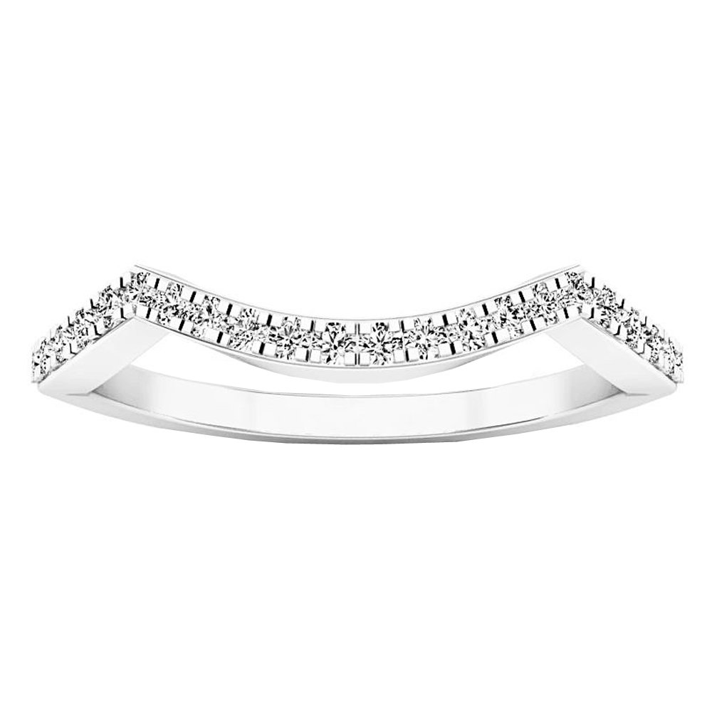 Dazzlingrock Collection 0.25 Carat (ctw) 10K Round Cubic Zirconia CZ Bridal wedding band 1/4, White Gold, Size 5.5