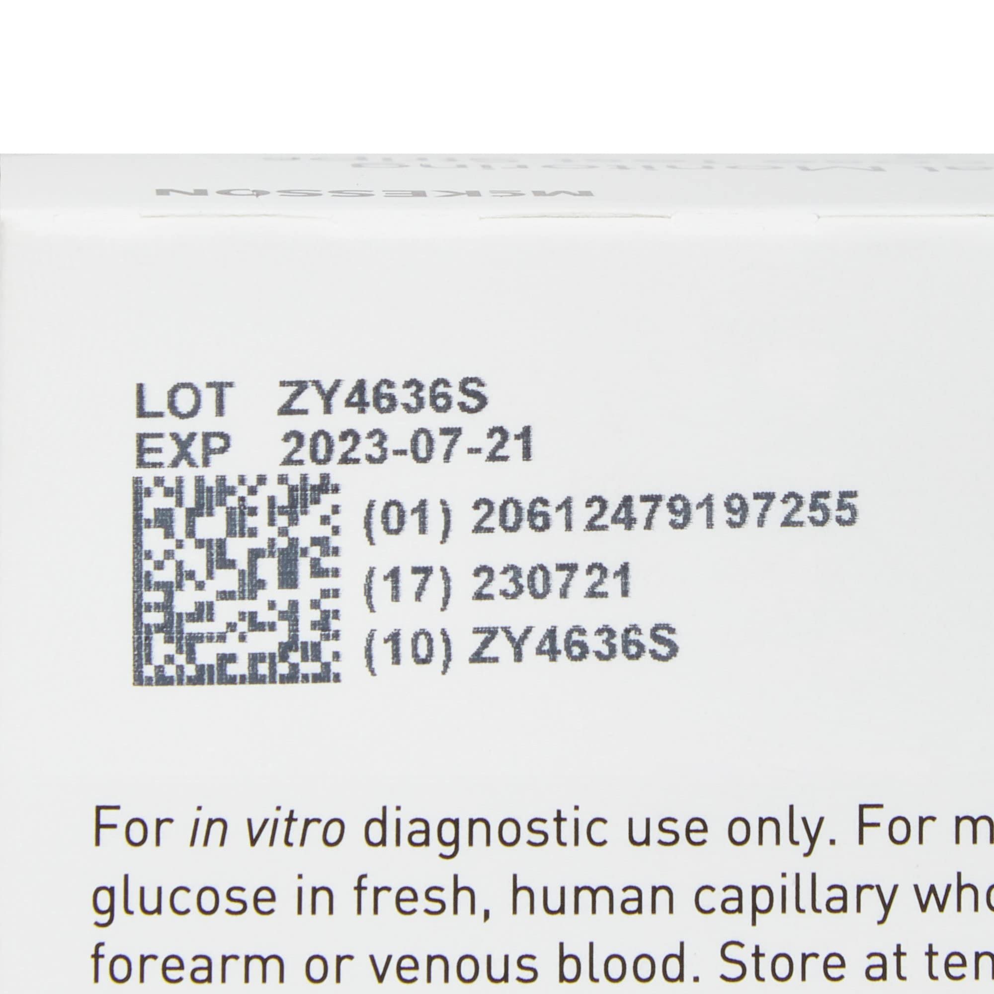 McKesson TRUE METRIX PRO Professional Monitoring Blood Glucose Test Strips - No Coding, Triple Sense Technology, Multiple Patient Use - Vials of Strips, 100 Strips, 1 Pack