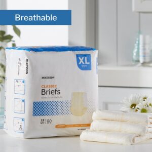 McKesson Classic Briefs, Incontinence, Light Absorbency, XL, 15 Count, 4 Packs, 60 Total