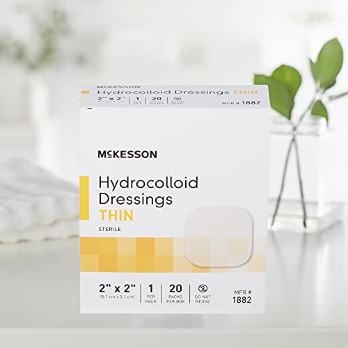 McKesson Hydrocolloid Dressing, Sterile, Thin, 2 in x 2 in, 20 Count, 1 Pack