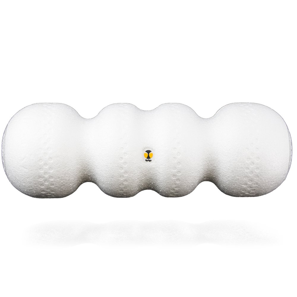 Rollga BASIC - The BETTER Foam Roller for Flexibility, Muscle Recovery, Back & Neck Massage, Exercise. Featuring Stays Clean Technology. (White)