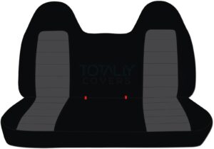 totally covers compatible with 1999-2004 ford f-150 two-tone truck seat covers (front solid bench) with molded headrests: black & charcoal (21 colors) f-series f150