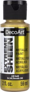 decoart extreme sheen paint- 24k gold, 2fl oz