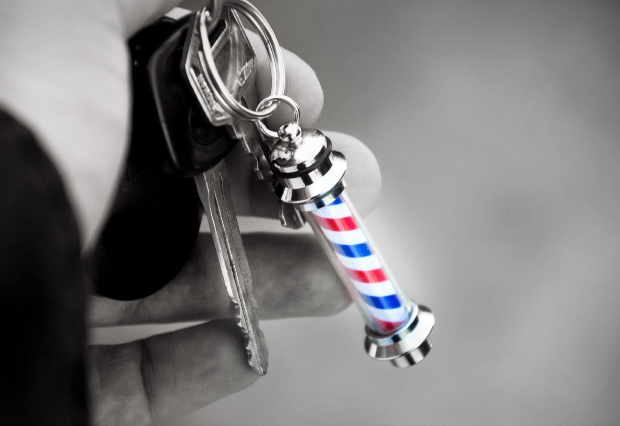 Barber Pole Light Up Keychain