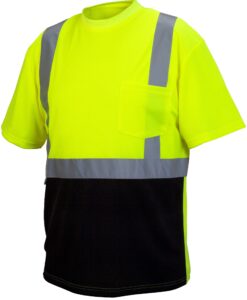 pyramex rts21b series moisture wicking t-shirt with black bottom hi-vis lime size extra large