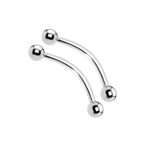 bodyjewelryonline 16g 16mm snake eyes tongue piercing 316l surgical steel curved barbell snake eyes tongue ring piercing barbells 5/8 inch